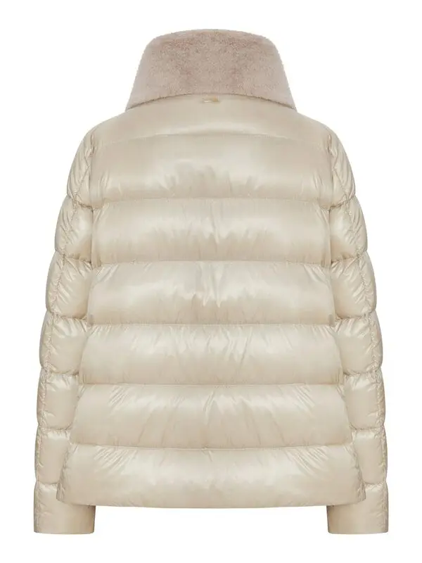 Herno Puffer Jacket With Faux Fur Panel - Multicolor