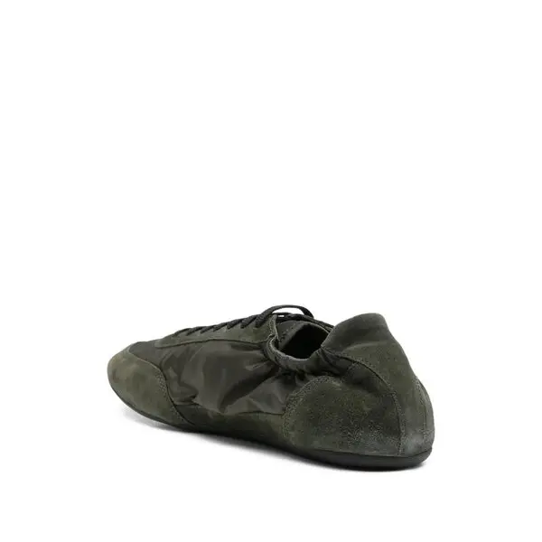 Prada Re-nylon And Suede Low-top Sneakers - Green
