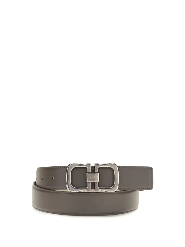 FERRAGAMO Reversible Leather Belt - Brown