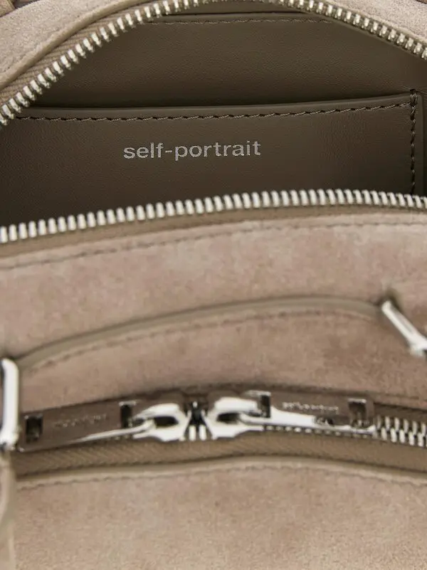 SELF-PORTRAIT Suede Mini With Charm' Shoulder Bag