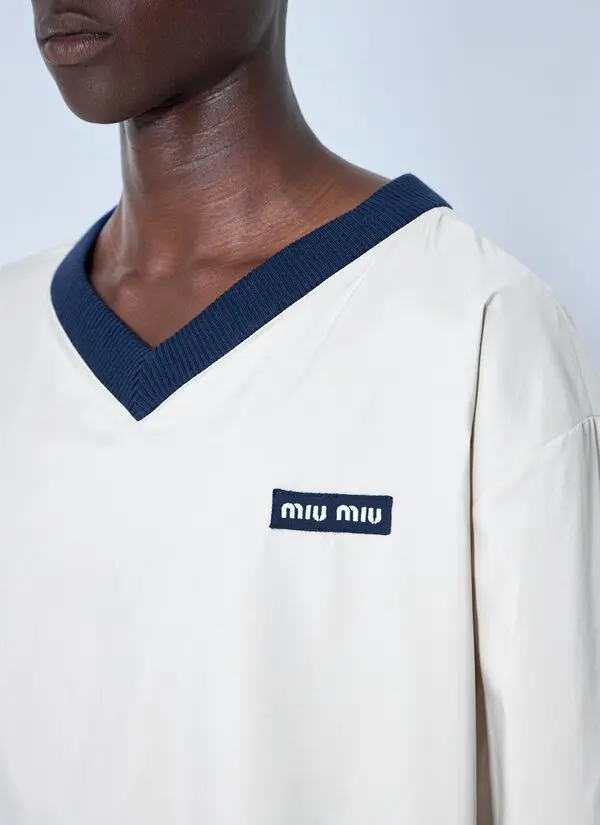 Miu Miu Technical Pongé Sweatshirt