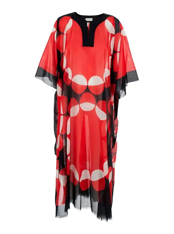 Dries Van Noten Cartland Geometric Print Viscose Kaftan - Multicolor