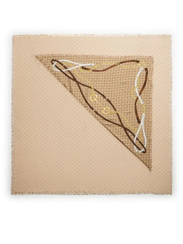 Gucci Gg Wool Silk Jacquard Cape
