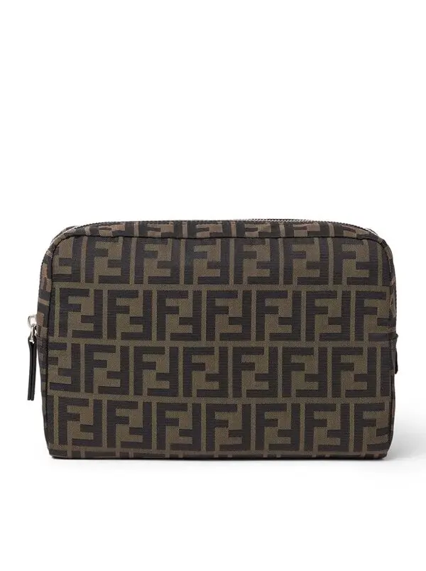 Fendi Beauty Case In Superlight Ff Zucca Fabric - Brown