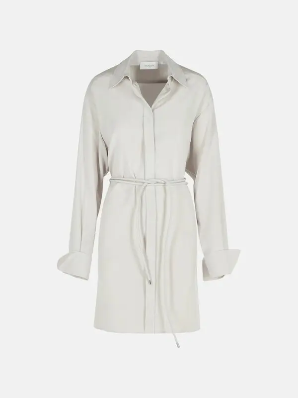 Sportmax Silk Blend Belted Dress - Silver