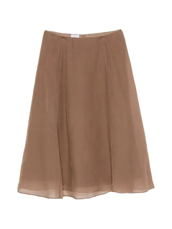 Brunello Cucinelli Silk Midi Skirt