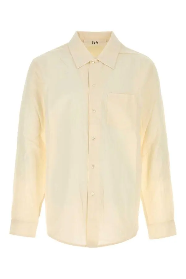 Séfr Ivory Voile Leo Shirt - White