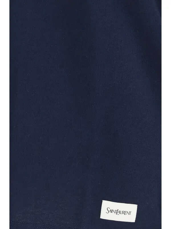Saint Laurent Cotton Crewneck T-shirt - Blue