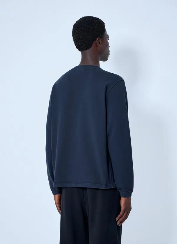 Stone Island Crewneck Sweatshirt With Sleeve Logo Patch - Blue