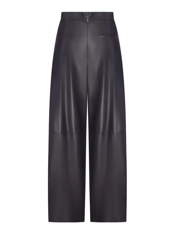 Giorgio Armani Wide Nappa Trousers With Pleats - Multicolor
