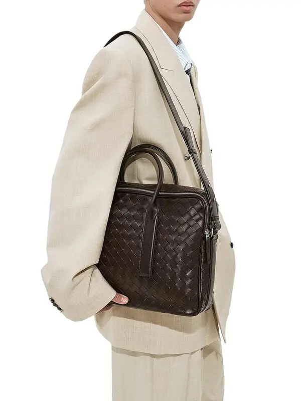 Bottega Veneta Intrecciato Leather Business Bag