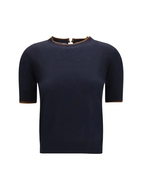 Max Mara Silk And Wool T-shirt - Blue