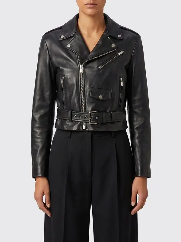 Saint Laurent Leather Biker Jacket - Black