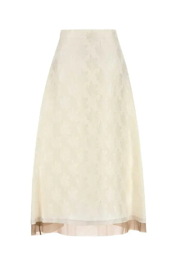 Fendi Silk Blend Skirt - White