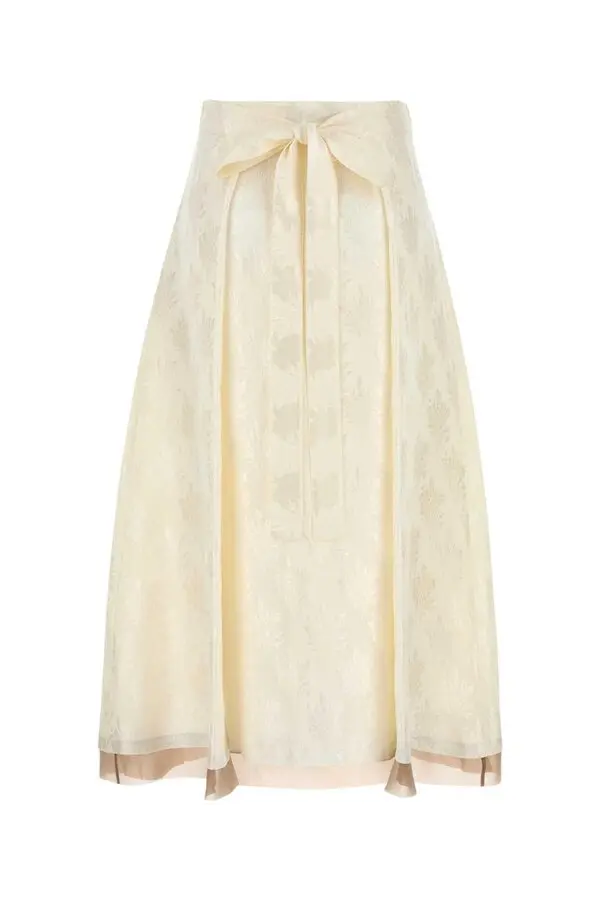 Fendi Silk Blend Skirt - White