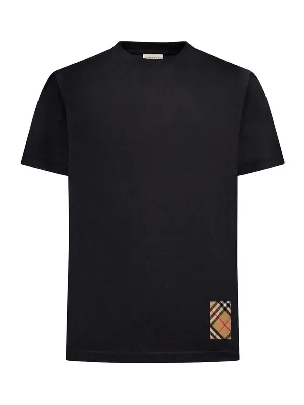 Burberry Cotton T-shirt With Check Applique
