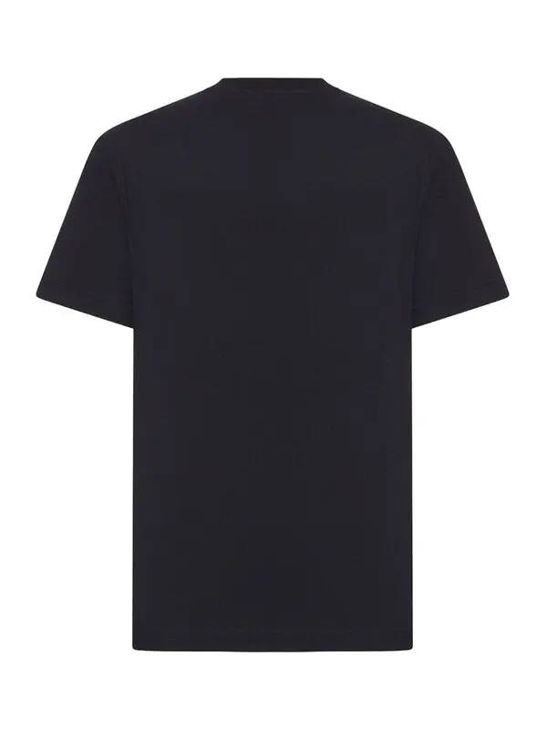 Burberry Cotton T-shirt With Check Applique - Black