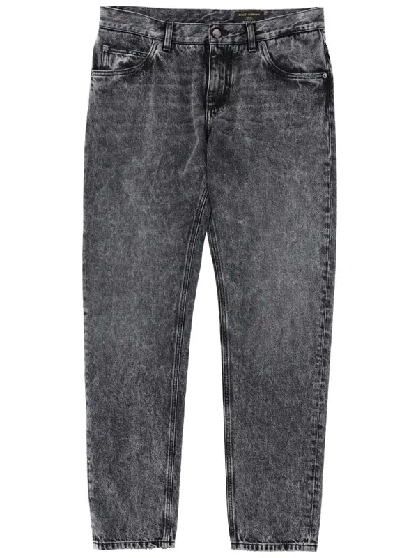 Dolce & Gabbana Acid Wash Denim Jeans - Black