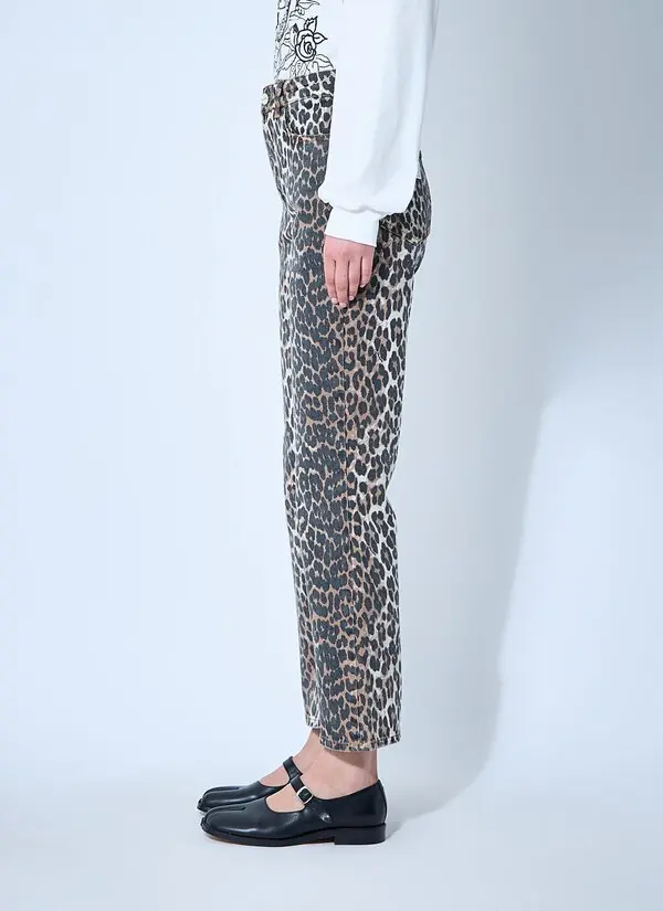 GANNI Betzy Leopard Print Jeans