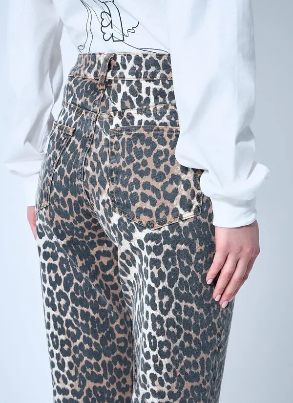 GANNI Betzy Leopard Print Jeans