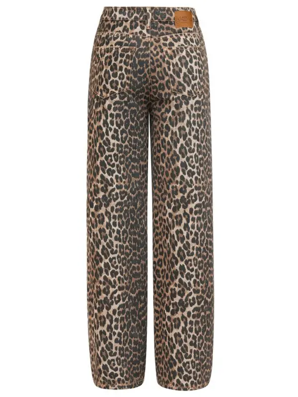 GANNI Lari Jeans With Leopard Print
