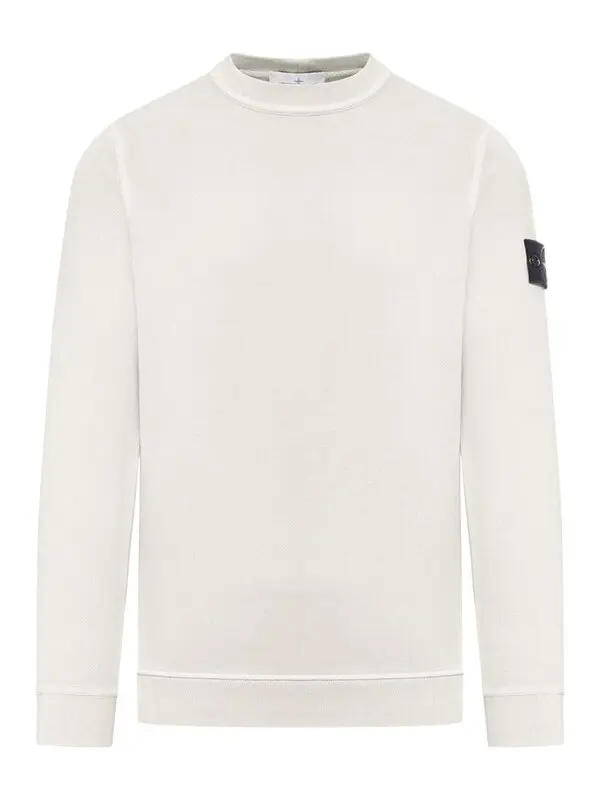 Stone Island Cotton Crew-neck Sweatshirt - Cream