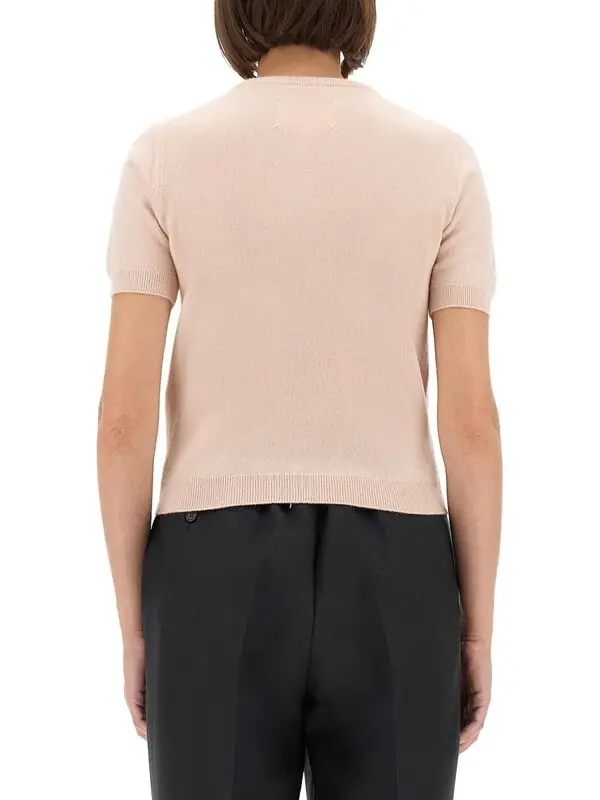 MAISON MARGIELA Wool Crew Neck T-shirt - Pink