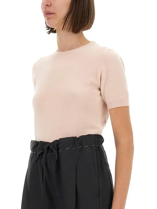 MAISON MARGIELA Wool Crew Neck T-shirt - Pink
