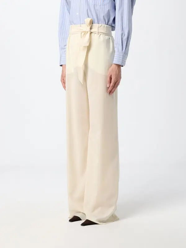 Max Mara Virgin Wool Trousers - White