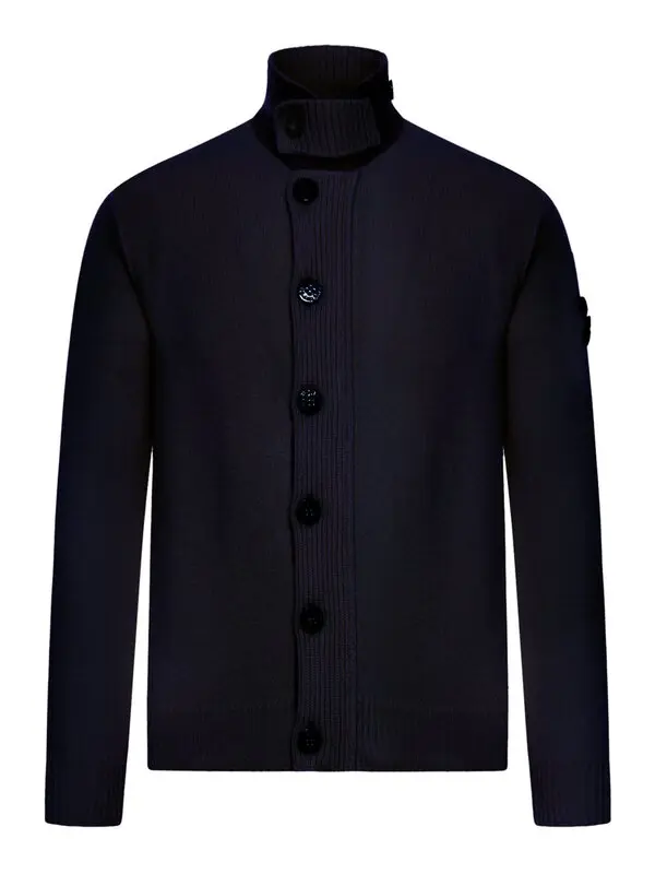 Stone Island Regular Fit Sweater With Zip And Button Fastening