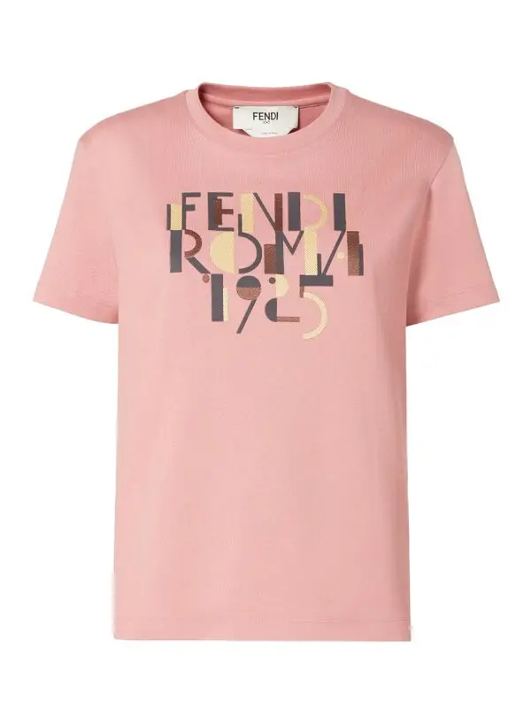 Fendi Logo Print T-shirt - Pink