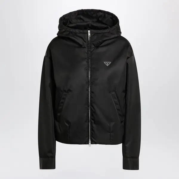 Prada Zip Jacket In Re-nylon - Black