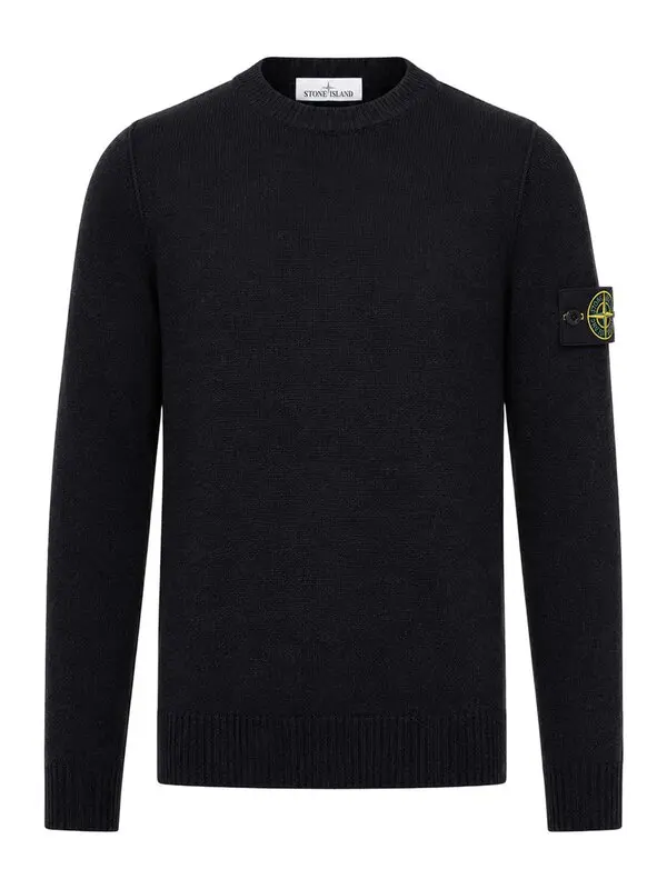 Stone Island Melange Effect Sweater With Compass Logo