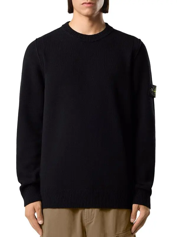 Stone Island Melange Effect Sweater With Compass Logo