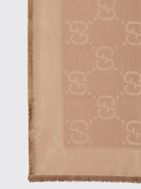 Gucci Wool And Silk Monogram Shawl