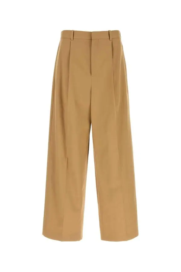 Loewe Camel Cotton Wide-leg Pant - Brown