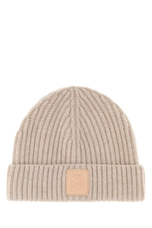 Loewe Sand Cashmere Beanie Hat - Brown