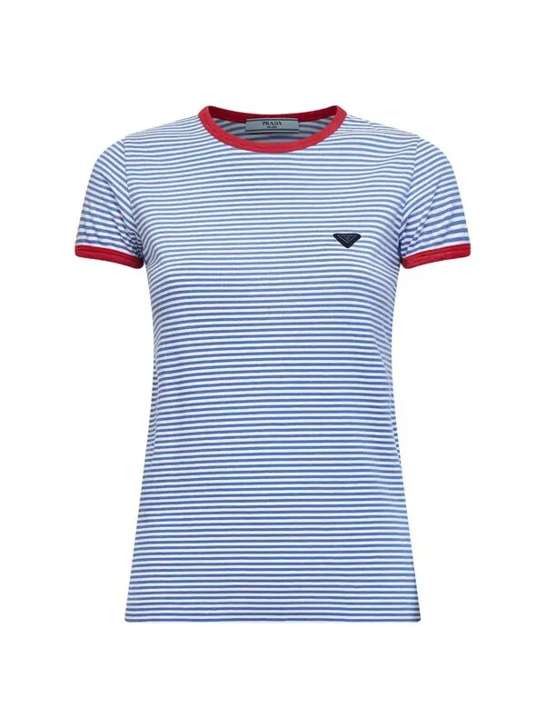 Prada Striped Cotton T-shirt - Multicolor