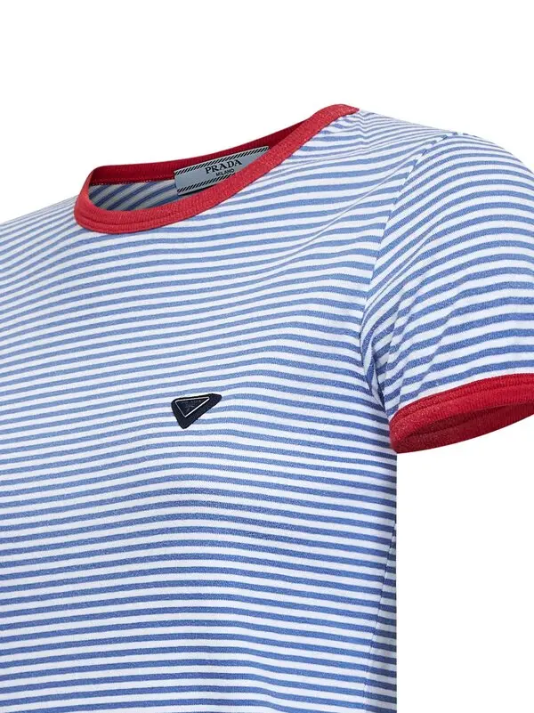 Prada Striped Cotton T-shirt - Multicolor
