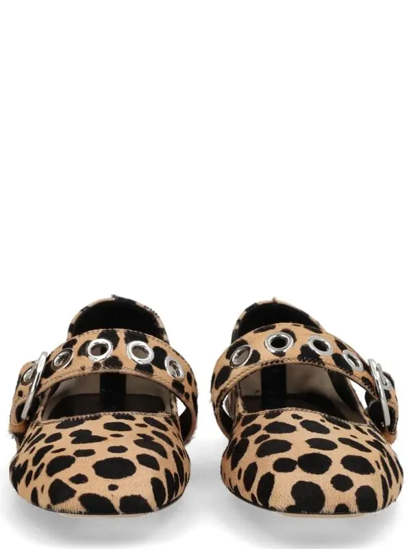 AeydĒ Calf Hair Mary-jane Shoes With Eyelets - Multicolor