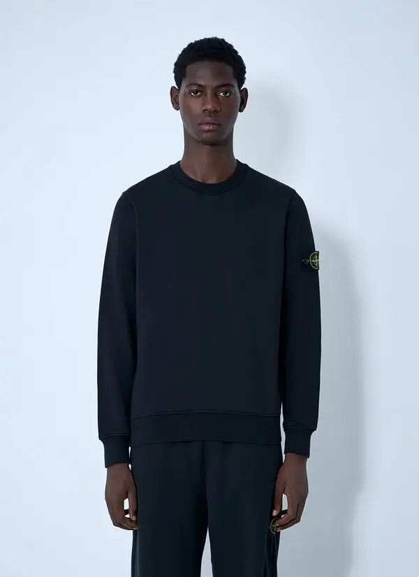 Stone Island Logo Patch Sweatshirt - Black