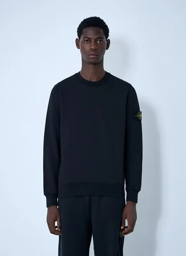 Stone Island Logo Patch Sweatshirt - Black
