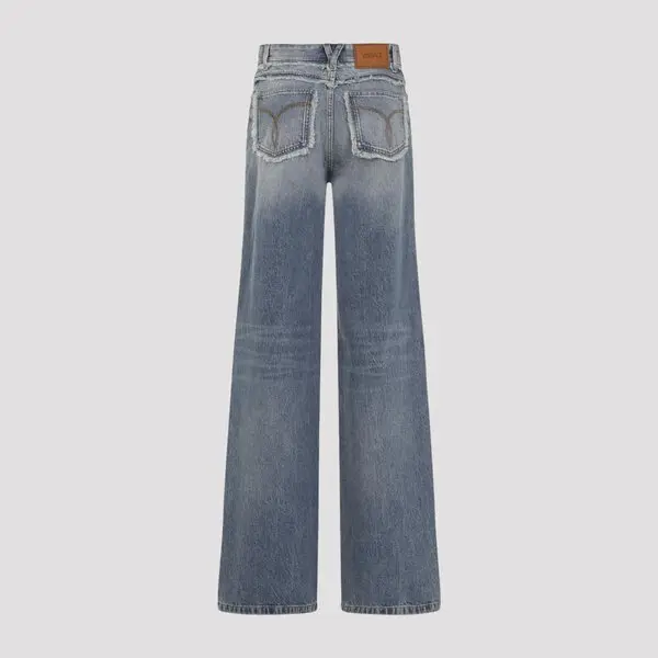 Versace Raw Cut Cotton Denim Jeans