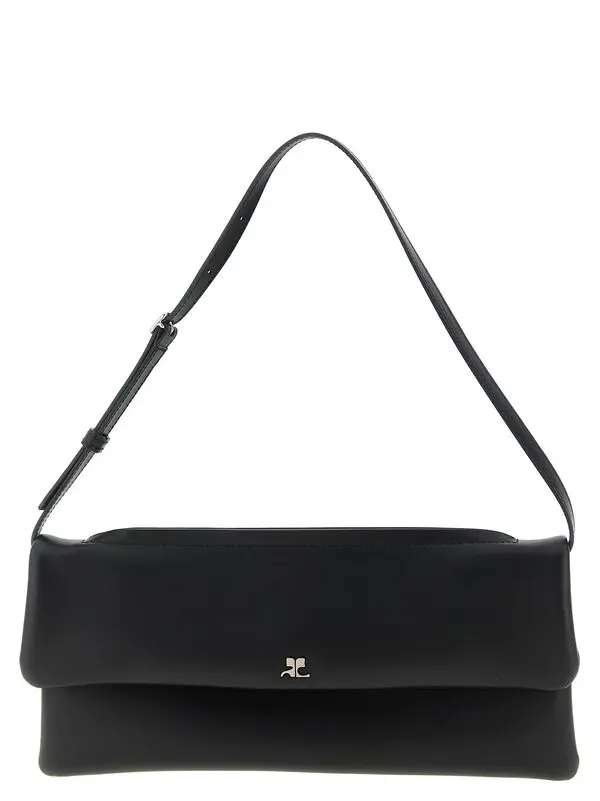 COURREGES Leather Wrist Clutch - Black