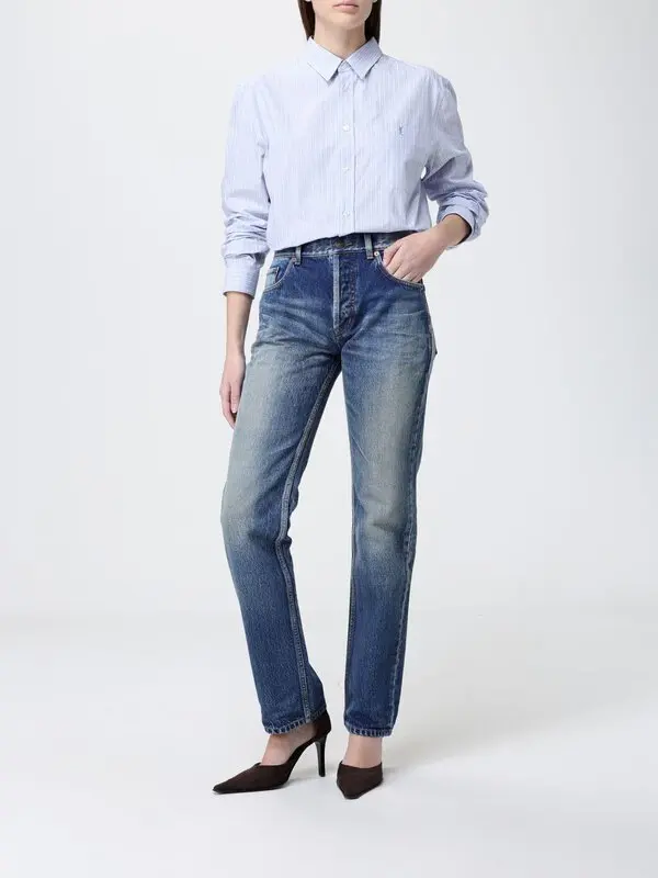 Saint Laurent Striped Cotton Shirt - Blue