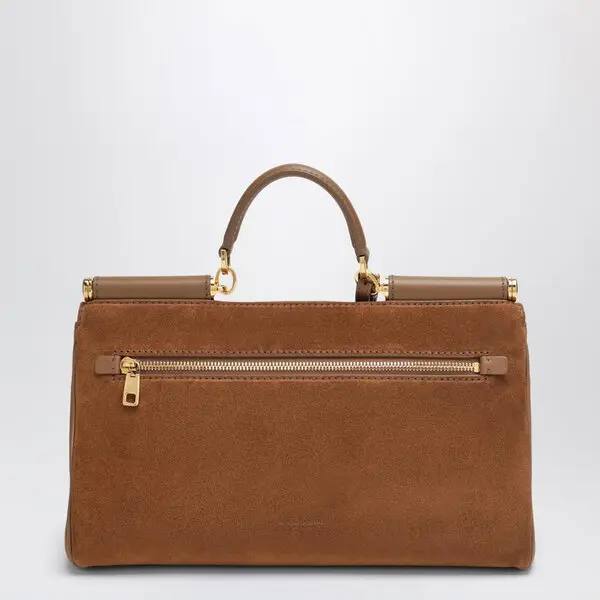 Dolce & Gabbana Medium My Sicily Bag In Camel Suede Leather - Brown