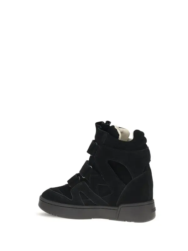 Isabel Marant Étoile Wedge Leather Sneakers - Black