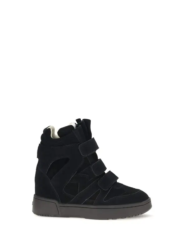 Isabel Marant Étoile Wedge Leather Sneakers - Black