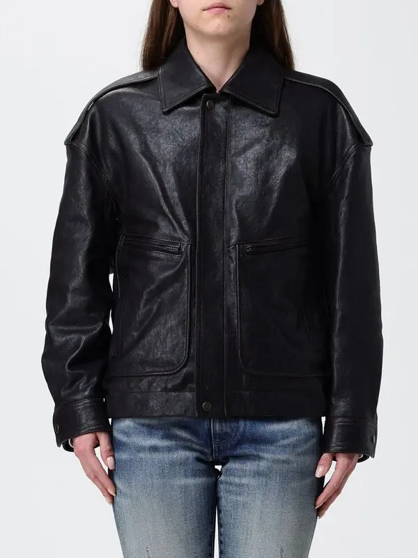 Saint Laurent Lambskin Leather Jacket - Brown