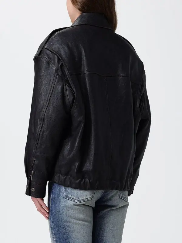 Saint Laurent Lambskin Leather Jacket - Brown